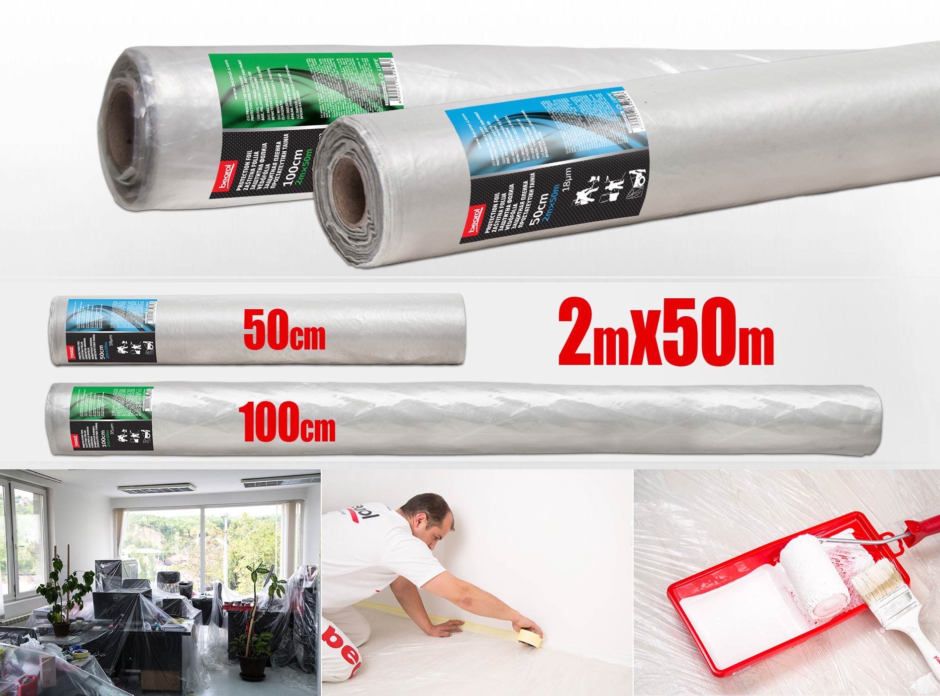 Zaštitna folija u rolni 2 x 50m | Beorol