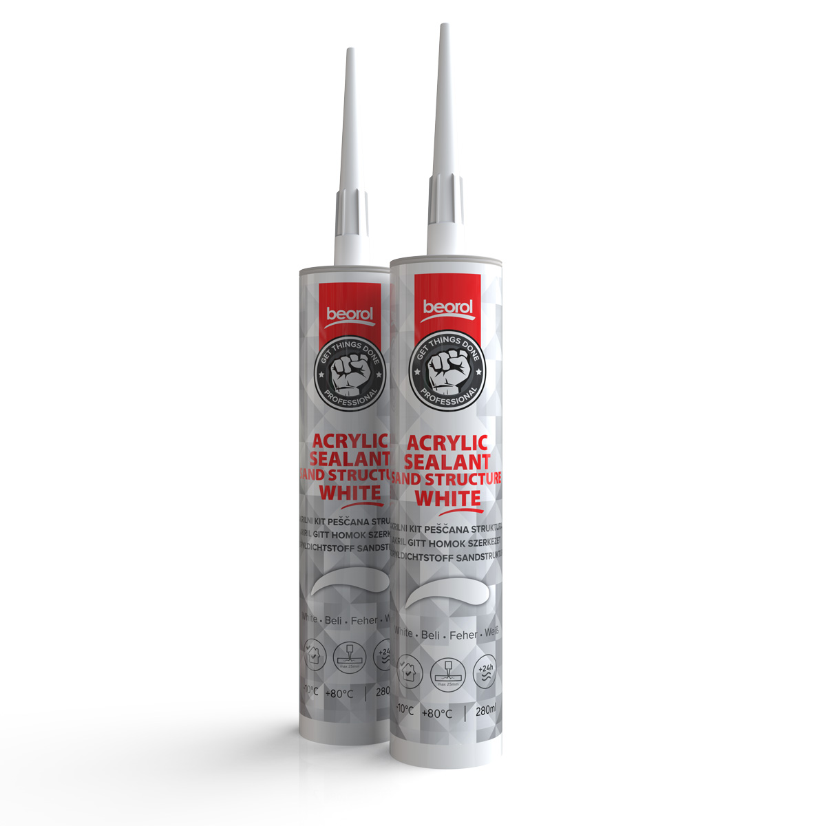 Akrilni kit peščana struktura, 280ml | Beorol